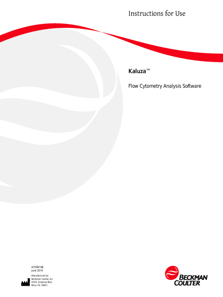 Fillable Online Kaluza™ Flow Cytometry Analysis Software Fax Email ...