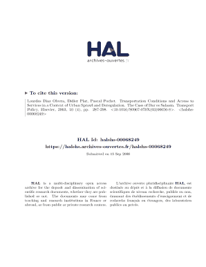 Fillable Online hal archives-ouvertes Transportation conditions and ...