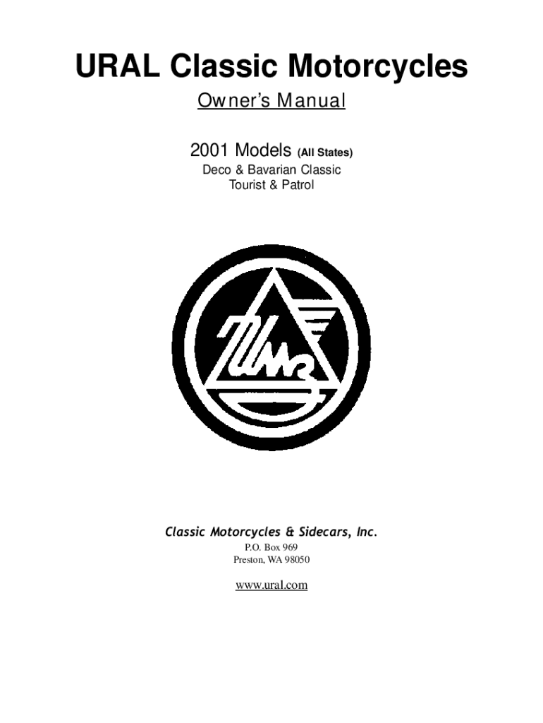 Fillable Online Owner's Manuals - Ural Motorcycles Fax Email Print - pdfFiller