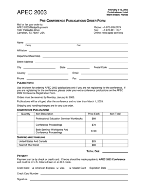 Fillable Online thierry-lequeu APEC 2003 Pre-Conference Publications ...