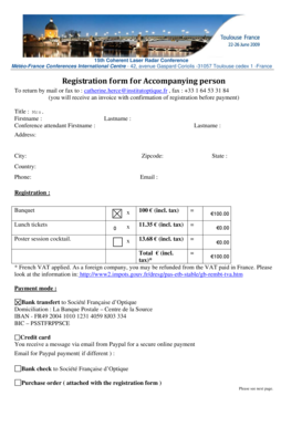 Fillable Online Registration form for Accompanying person - M t o ...