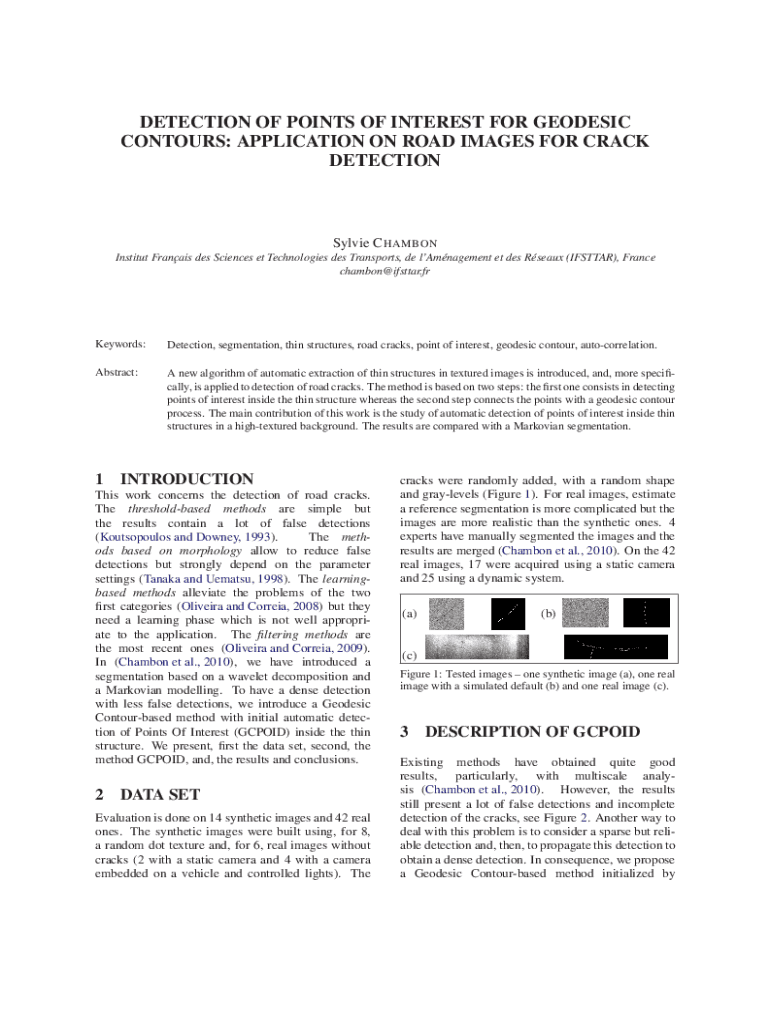Fillable Online APPLICATION ON ROAD IMAGES FOR CRACK DETECTION Fax Email Print - pdfFiller