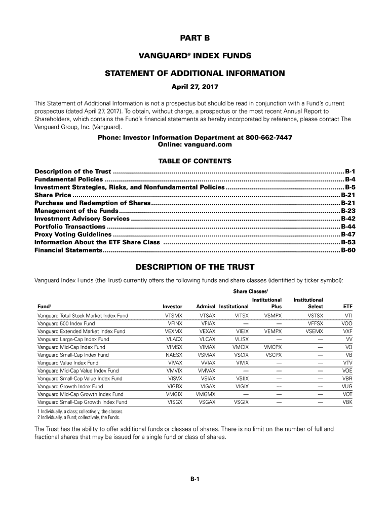 Fillable Online VANGUARD INDEX FUNDS Fax Email Print - pdfFiller