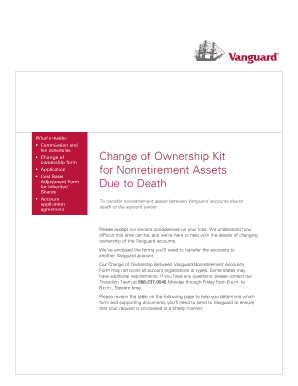 Vanguard Change Of Ownership Form Pdf - Fill Online, Printable ...