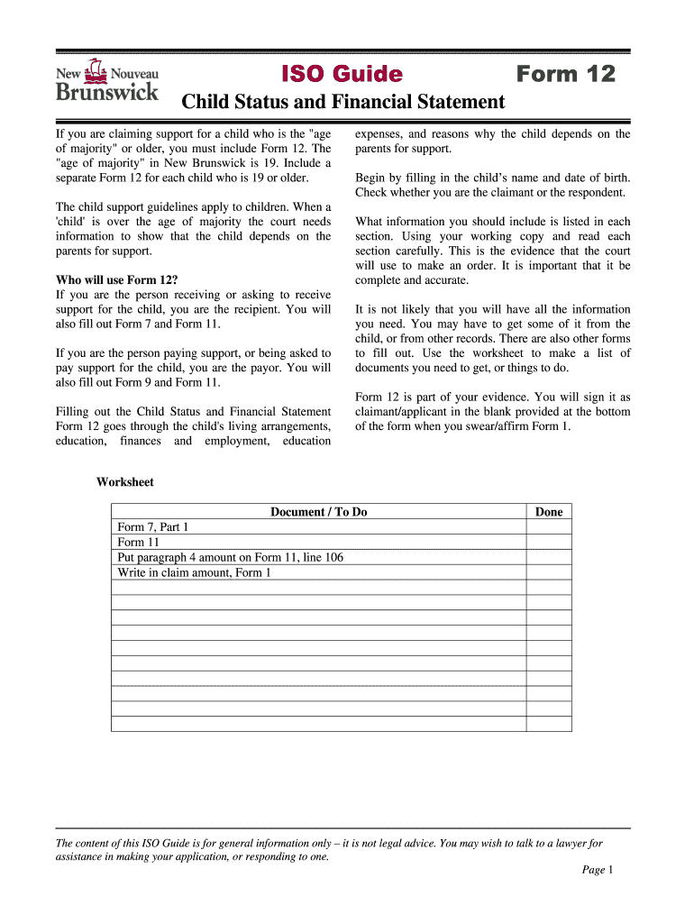 Fillable Online Child Status and Financial Statement Fax Email Print ...