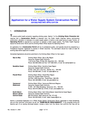 Fillable Online Application for a Water Supply System Construction ...