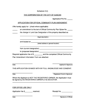 Fillable Online OCP Amendment Application - City of Duncan Fax Email ...