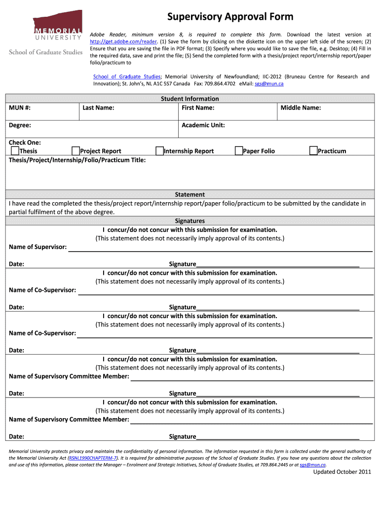 Fillable Online Supervisory Approval Form Fax Email Print - pdfFiller