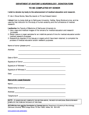 Fillable Online Donation Form - Anatomy and Neurobiology - Dalhousie ...