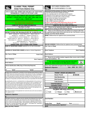 Fillable Online CLASSIC TRAIL PERMIT Order Form District One - OFSC ...