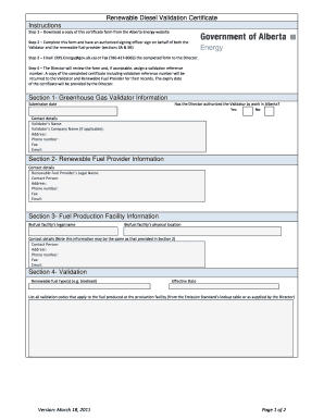 Fillable Online energy alberta Renewable Fuels Standard Validation ...