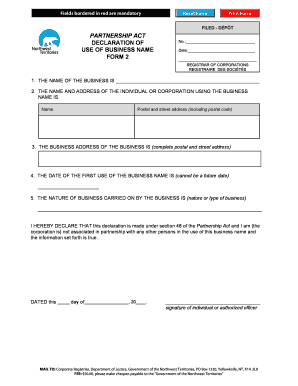 Fillable Online justice gov nt Business Name Registration - Department of Justice - Government ...