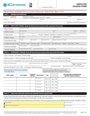 Fillable Online sfu PBC Employee Change Form - sfu Fax Email Print ...