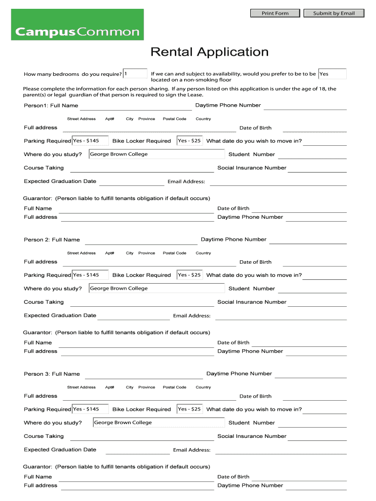 Fillable Online Rental Application Form Fax Email Print - pdfFiller