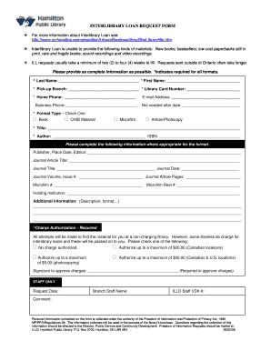Fillable Online hamilton INTERLIBRARY LOAN REQUEST FORM - hamilton Fax ...