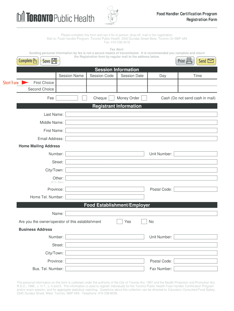 Toronto Food Handler Certificate - Fill Online, Printable, Fillable ...