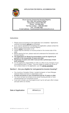 Fillable Online 2007 Housing application - Bruce County Fax Email Print - pdfFiller