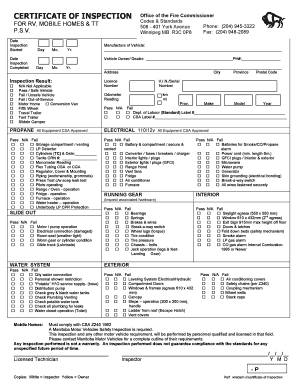 Fillable Online CERTIFICATE OF INSPECTION - Office of the Fire ...