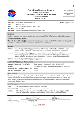 Fillable Online prrd bc Temporary use permit report - Peace River ...