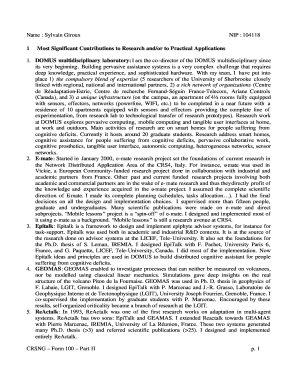 Fillable Online dmi usherb Name : Sylvain Giroux NIP : 104118 CRSNG ...