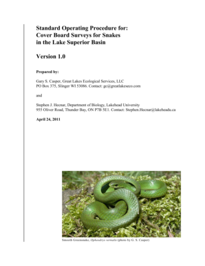 Fillable Online Standard Operating Procedure for: Cover Board Surveys ...