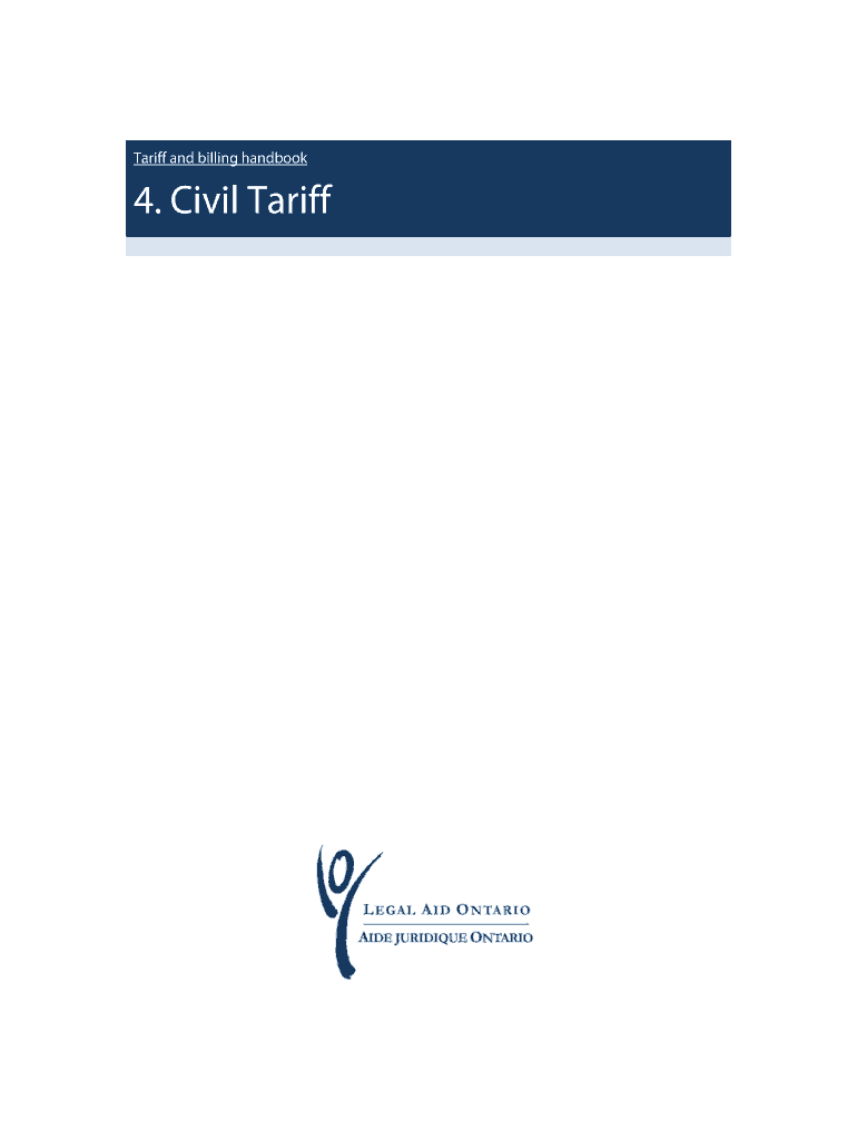 Fillable Online Civil Tariff Fax Email Print - pdfFiller