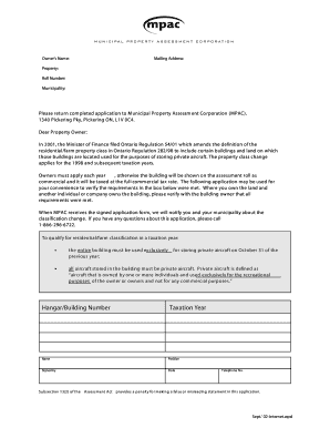 Fillable Online English Form - Municipal Property Assessment Corporation Fax Email Print - pdfFiller
