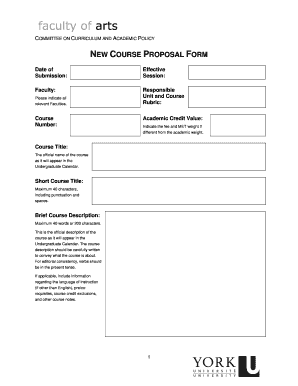 Fillable Online yorku NEW COURSE PROPOSAL FORM - yorku Fax Email Print ...