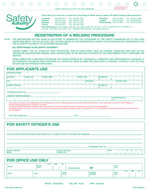 Fillable Online Registration of a welding procedure - BC Safety ...