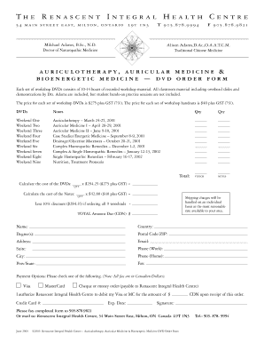 Fillable Online To download order form. - auricularmedicine.ca Fax ...