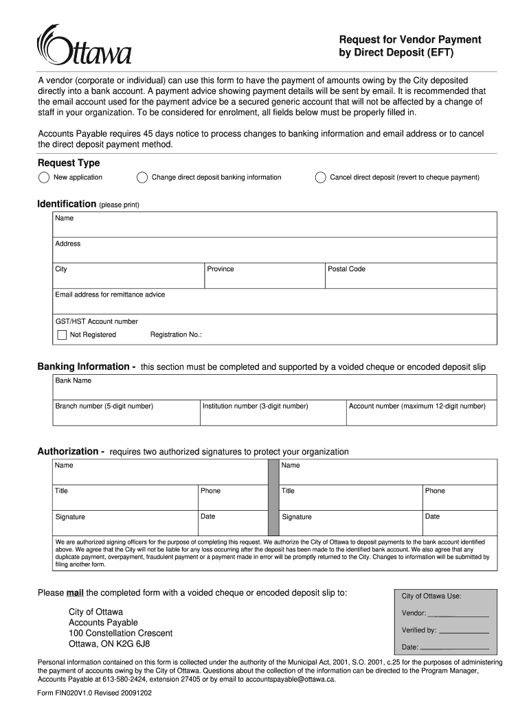 Printable Blank Ach Authorization Form Template
