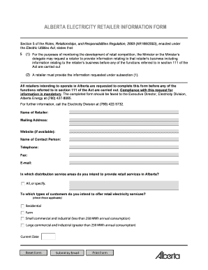 Fillable Online energy alberta Alberta electricity retailer information ...