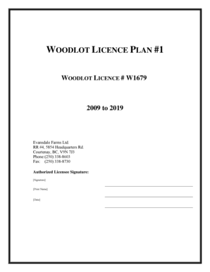 Fillable Online for gov bc I. mandatory content for a woodlot licence ...