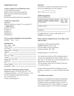 Fillable Online Registration form (PDF document) - Geirso - UQAM Fax ...