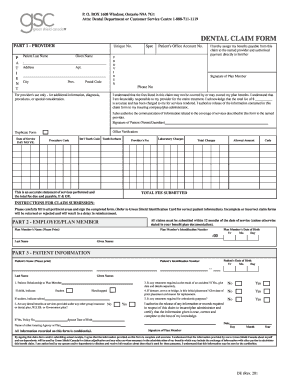 Fillable Online DENTAL CLAIM FORM - providerConnect Fax Email Print ...
