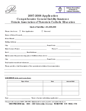 Fillable Online Comprehensive General Liability Insurance Fax Email ...