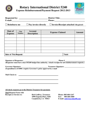 Fillable Online clubrunner 2007-08 D5240 Exp_Reimbursement Form ...