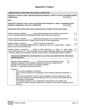 Fillable Online gov mb Appendix E: Class 4 Fax Email Print - pdfFiller