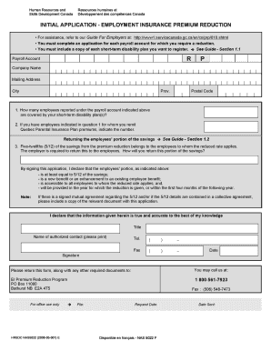 Fillable Online EI Reduction Program form - Canwest Group Benefits Fax ...