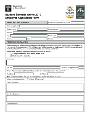 Fillable Online 2010 Employer Application Form.pmd Fax Email Print - pdfFiller