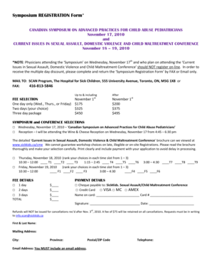 Fillable Online Symposium REGISTRATION Form* - The Hospital for Sick ...