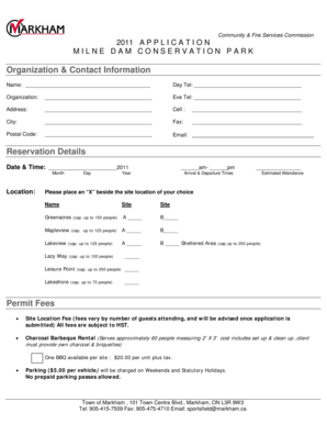 Fillable Online Organization & Contact Information - Town of Markham ...