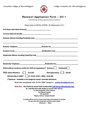 Fillable Online Membership Identification Form - Canadian College of ... Fax Email Print - pdfFiller