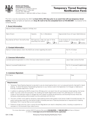 Fillable Online agco on Temporary Tiered Seating Notification Form ...
