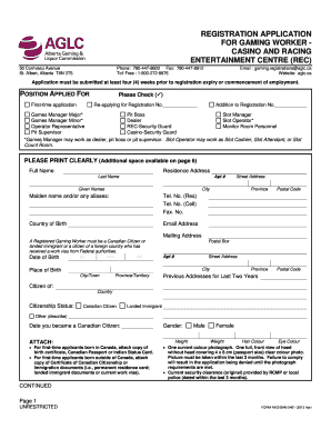 Fillable Online casinotrack aglc form Fax Email Print - pdfFiller