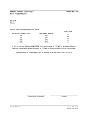 Fillable Online Form - Grade Allocation Fax Email Print - pdfFiller