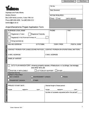 Fillable Online Airport/Aerodrome Project Application Form - Highways ...