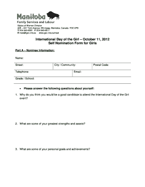 Fillable Online Self Nomination Form Fax Email Print - pdfFiller