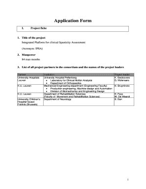 Fillable Online Application Form - KU Leuven Fax Email Print - pdfFiller