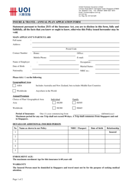 Fillable Online Annual plan application form - UOB Fax Email Print ...